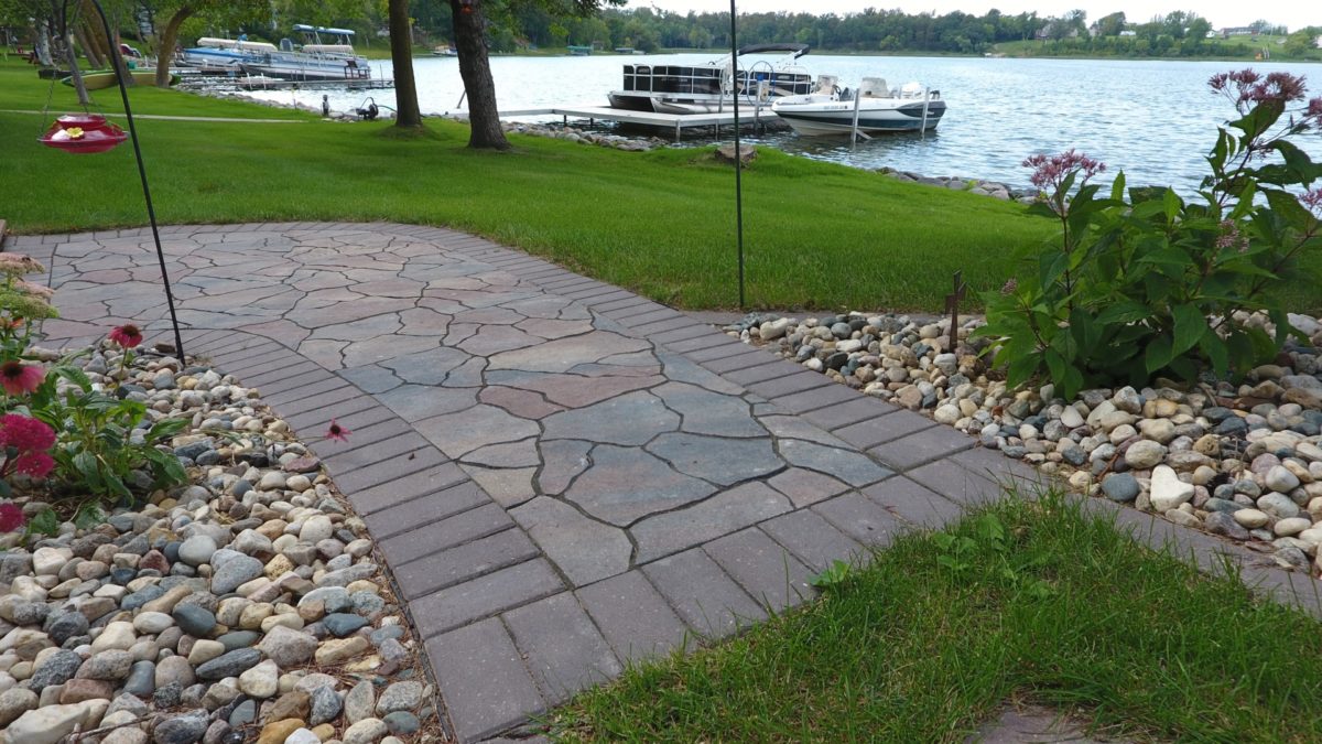 Irregularly Shaped Paver Puzzle Walkway | Oasis Landscapes | West Fargo ND